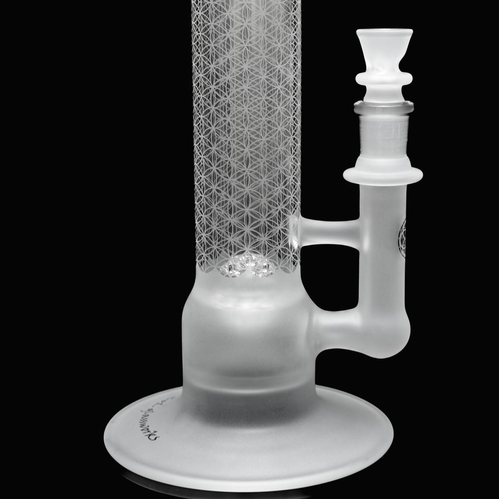 Sacred-G Straight Tube Lace Sphere Bongs by Seed of Life Glass