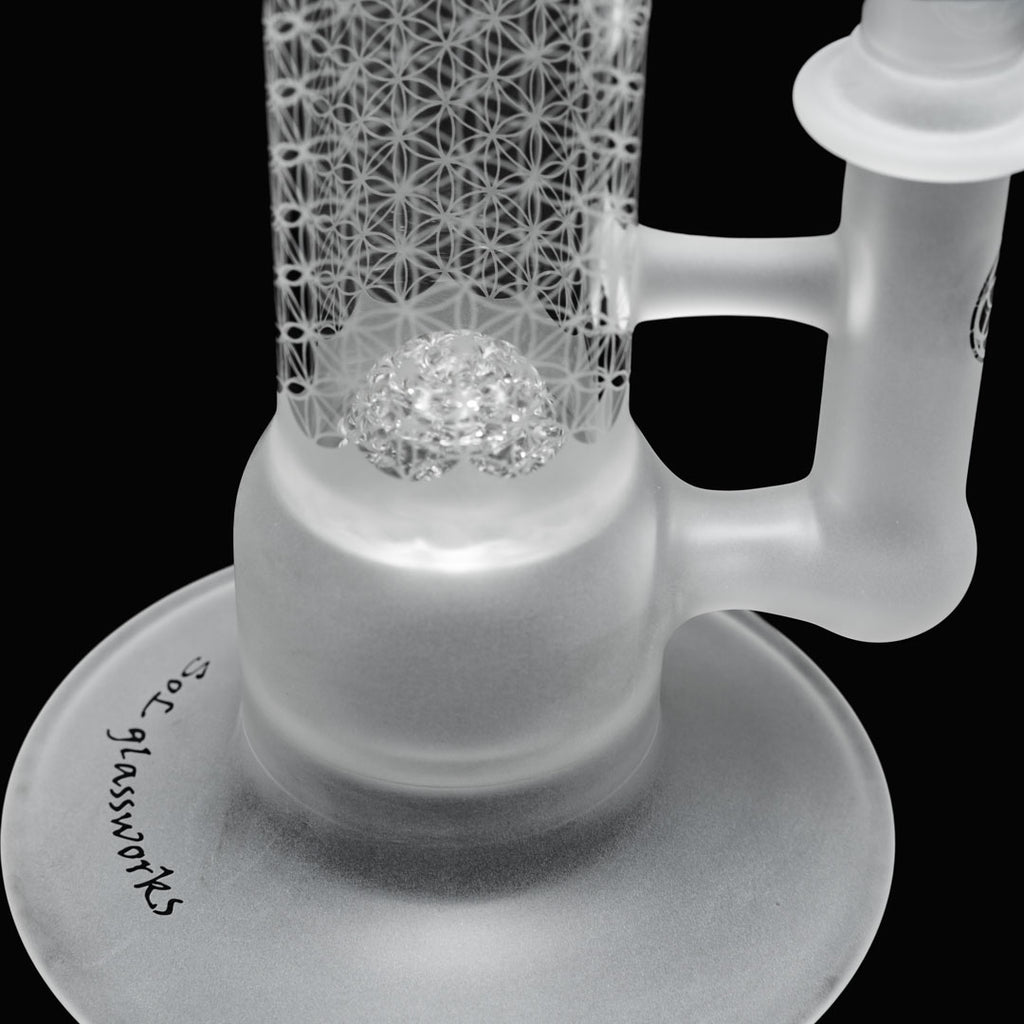 Sacred-G Straight Tube Lace Sphere Bongs by Seed of Life Glass