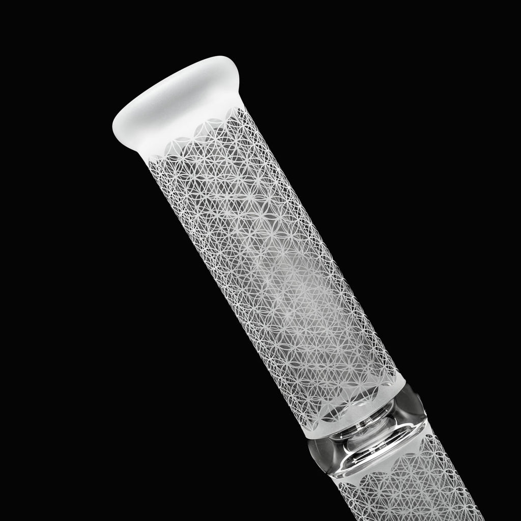 Sacred-G Straight Tube Lace Sphere Bongs by Seed of Life Glass – Aqua ...