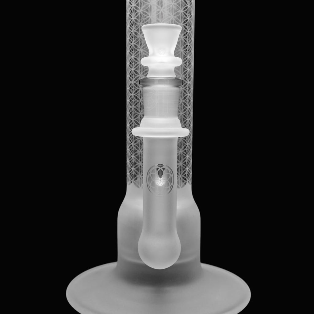 Sacred-G Straight Tube Lace Sphere Bongs by Seed of Life Glass – Aqua ...