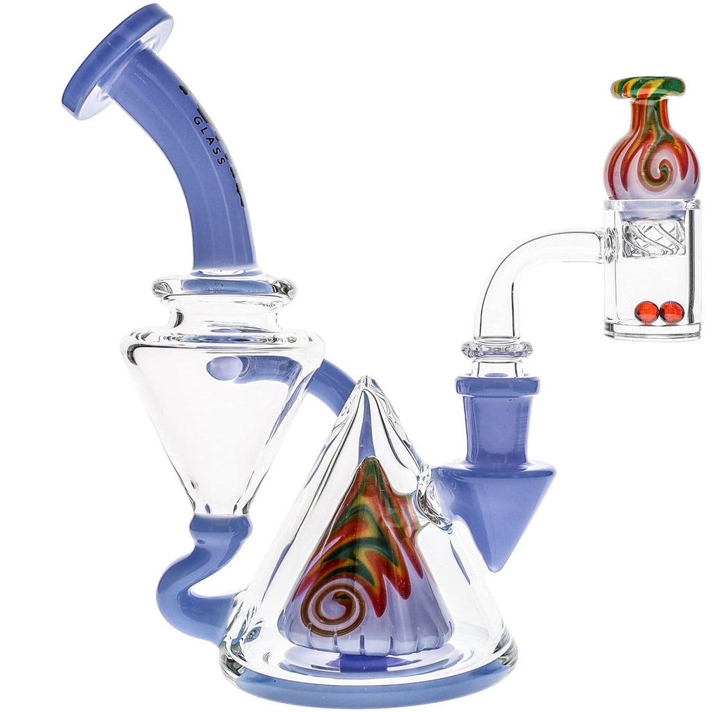 Pyramid Wigwag Recycler Dab Rig Set by Toxic Glass