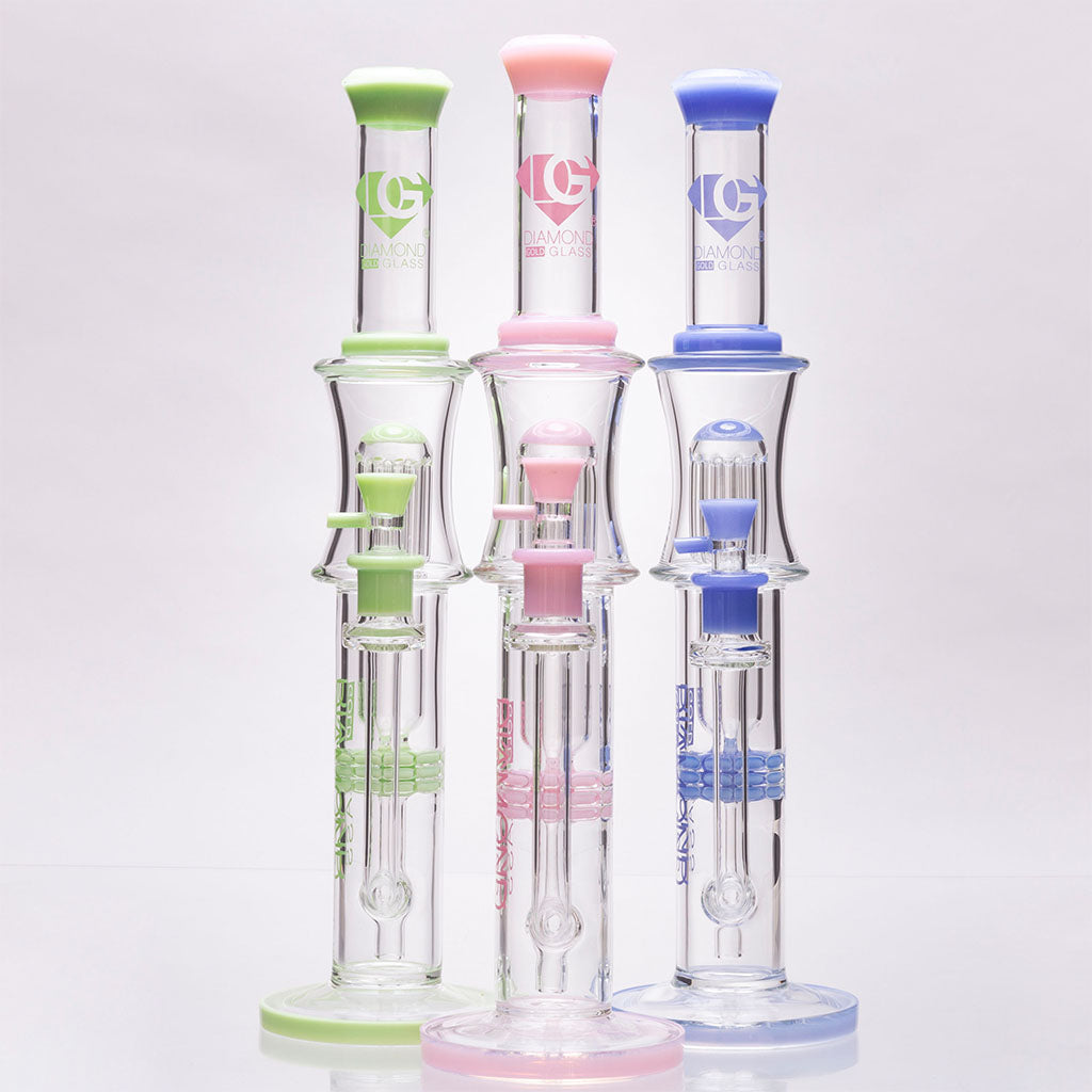 Diamond - Peachy Ratchet Perc Bong - Aqua Lab Technologies