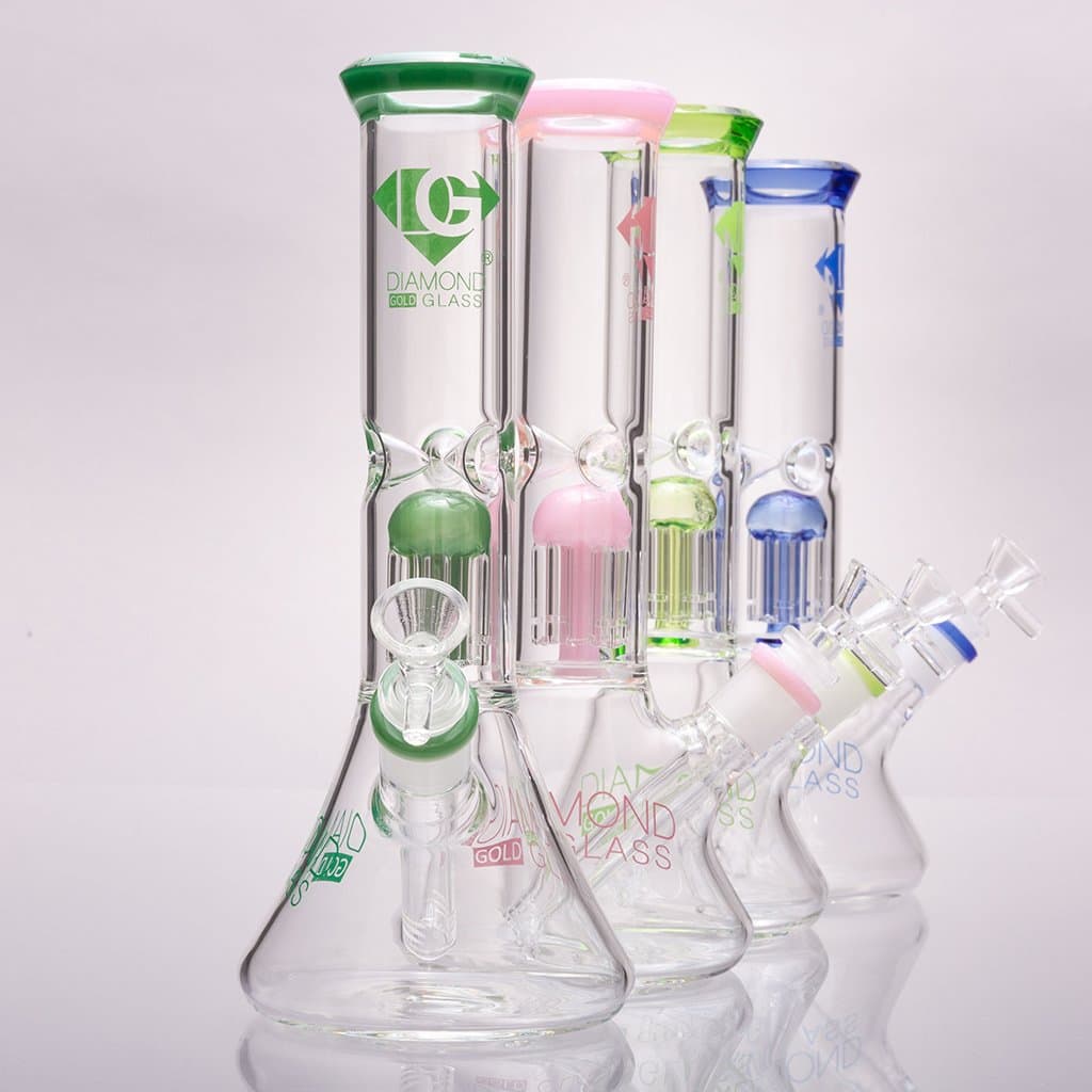 Diamond Glass - Mansion 6 Arm Beaker Bongs - Aqua Lab Technologies